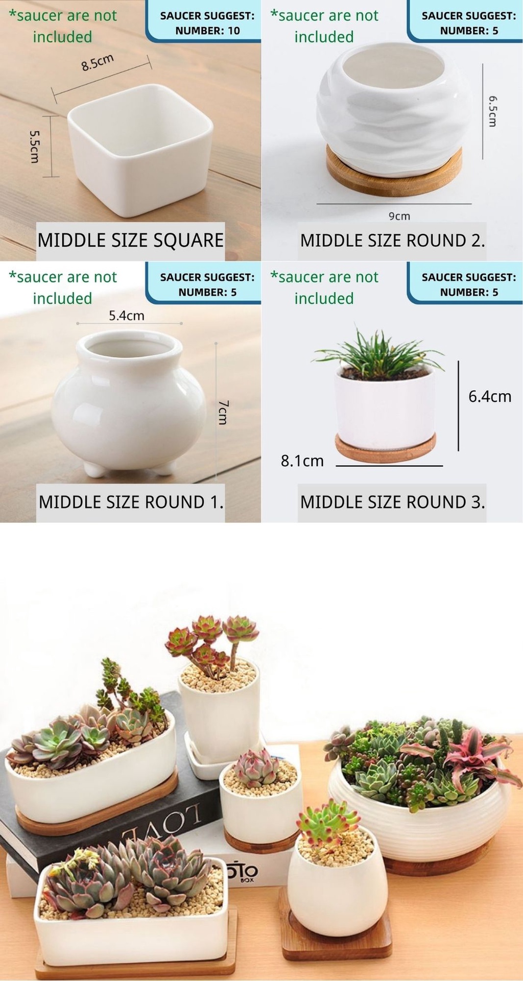 Succulent Pot Cactus Pot Ceramic Pot Zakka Minimalism Planter Pasu ...