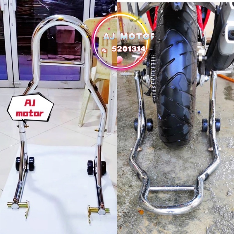 UNIVERSAL 100% STAINLESS STEEL PADDOCK STAND HEAVY DUTY FOR BOBBIN REAR ...