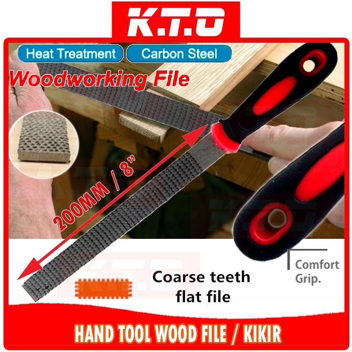 8INCH (200MM) MULTIFUNCTIONAL WOOD HAND FILE FLAT SHAPE NEEDLE BLADE ...