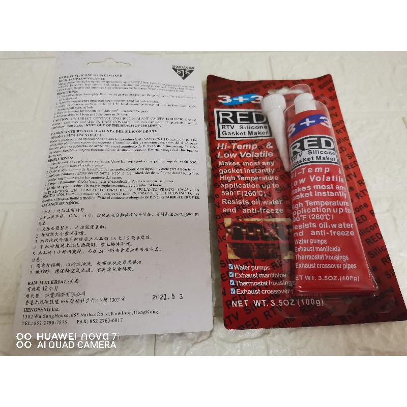 Me 100% ORIGINAL High Temperature (RED / BLACK / GREY ) Rtv Silicone ...
