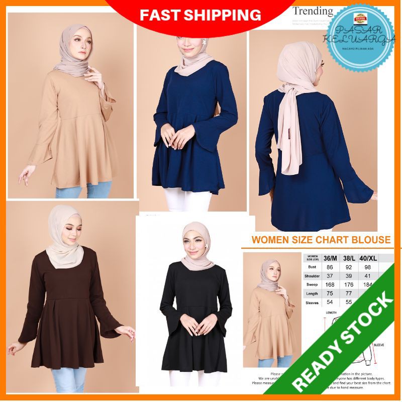 [FREE SHIPPING ] MUSLIMAH PLUS SIZE BLOUSE .BLOUSE MUSLIMAH SIZE BESAR ...