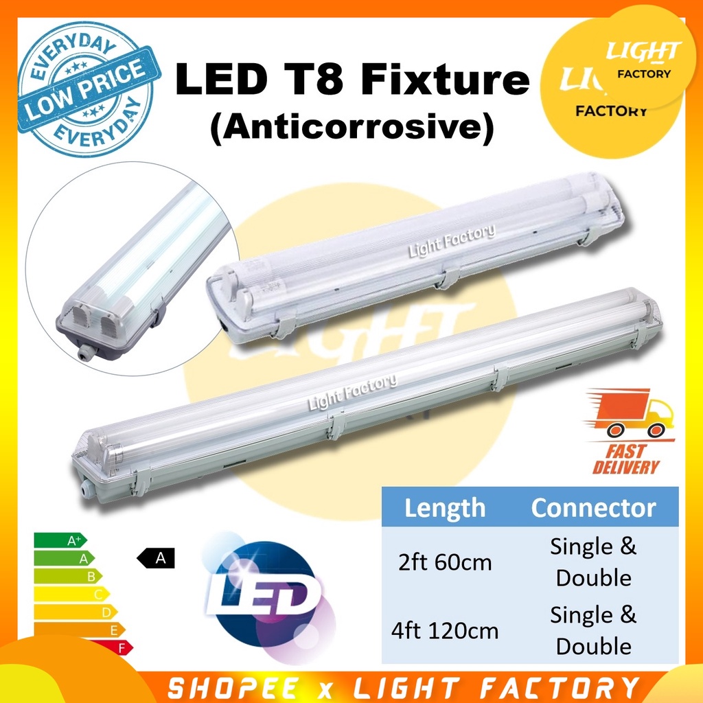 Anti Corrosive/Weatherproof LED T8 Single Circuit Casing For T8 LED ...