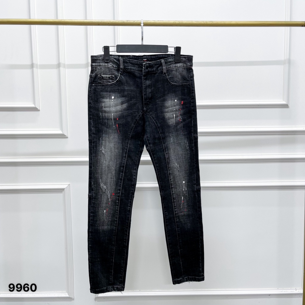 Black Jeans With Splashed Paint QD9960 | Shopee Malaysia