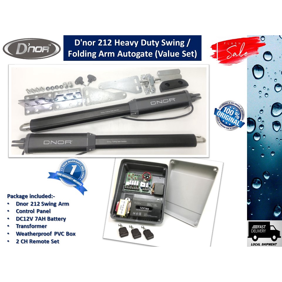 Dnor Autogate D'nor 212 24VDC Heavy Duty Swing and Folding Arm Autogate ...