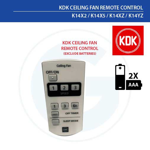 Original KDK ceiling Fan remote control K14X2 / K14X5 / K14XZ / K14YZ ...
