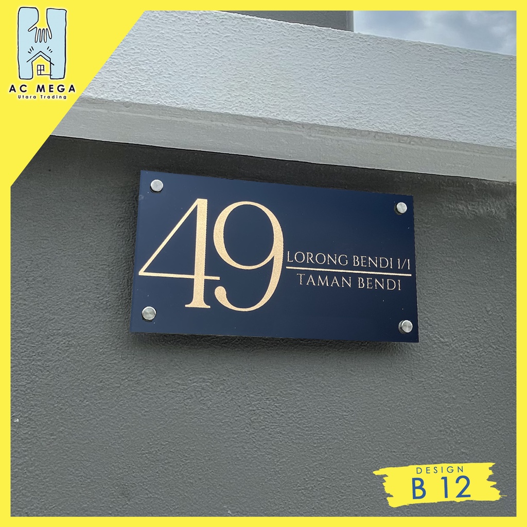 house number | nombor rumah | sign plate acrylic | number rumah | plate ...