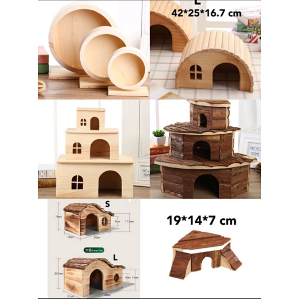 🔥Ready Stock🔥Wooden Hamster Wheel Silent Exercise Running Wheels Small ...
