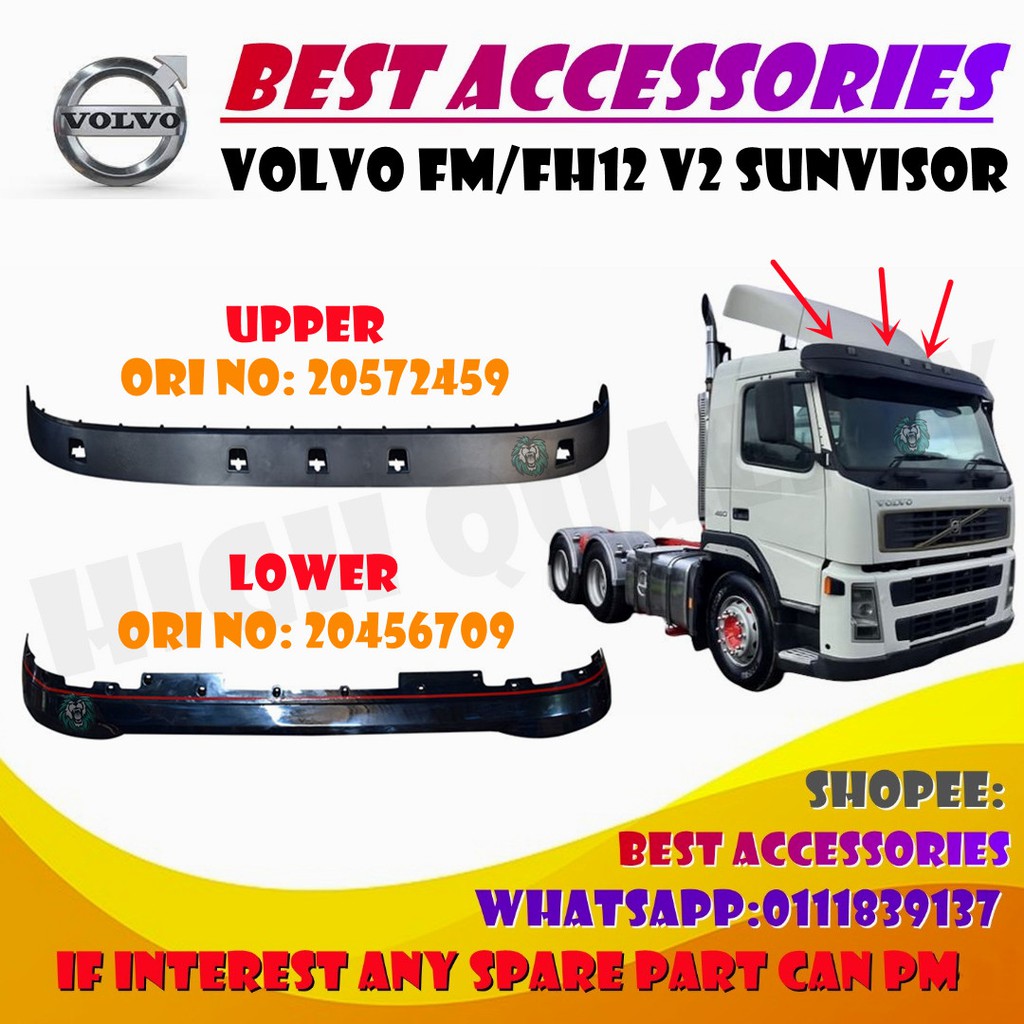 VOLVO FM/FH12 V2 SUNVISOR (LOWER 20456709, UPPER 20572459) HIGH QUALITY ...