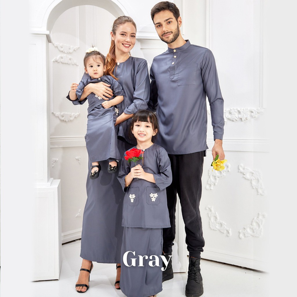 Baju Raya By Laboo Set Family Sedondon 15 Warna - Grey | Shopee Malaysia