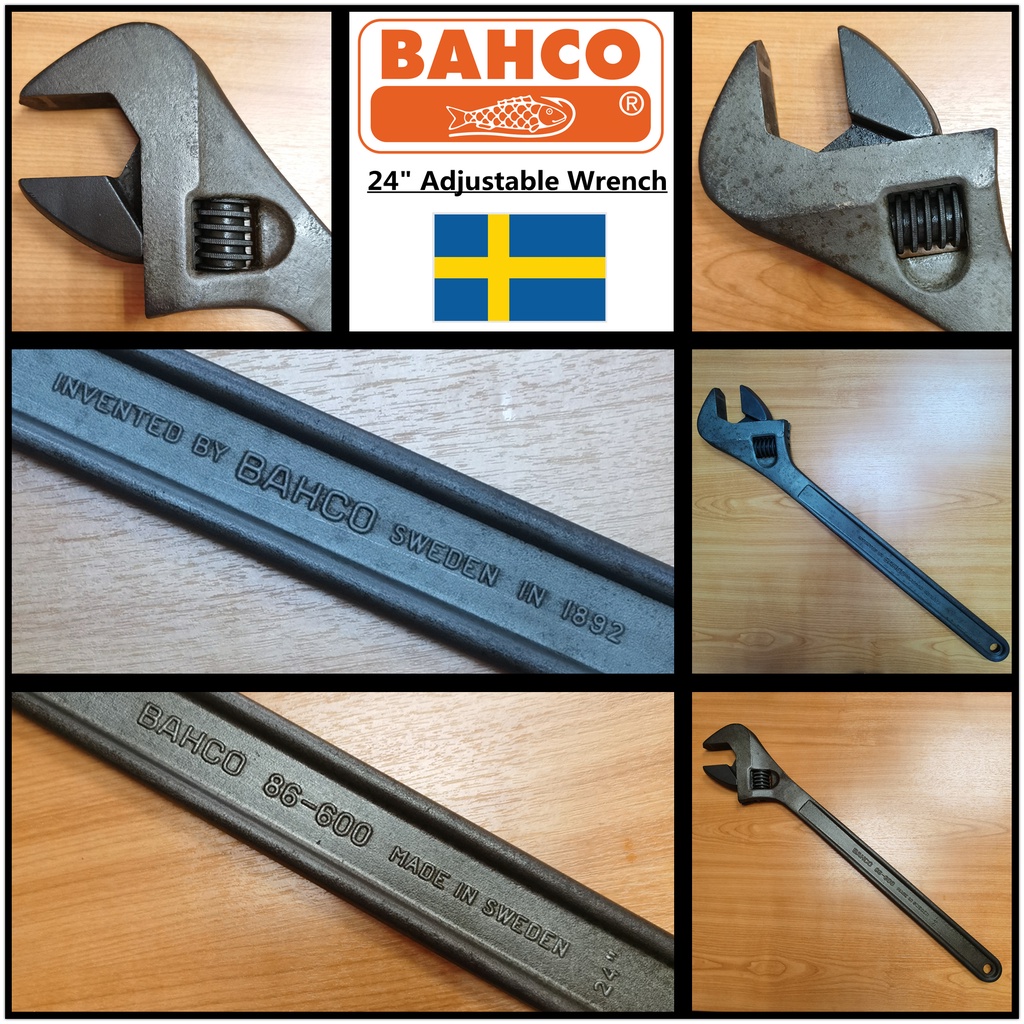 SANDVIK BAHCO 15” (8074) | 18”(8075C) | 24”(86-600) Adjustable Wrench ...