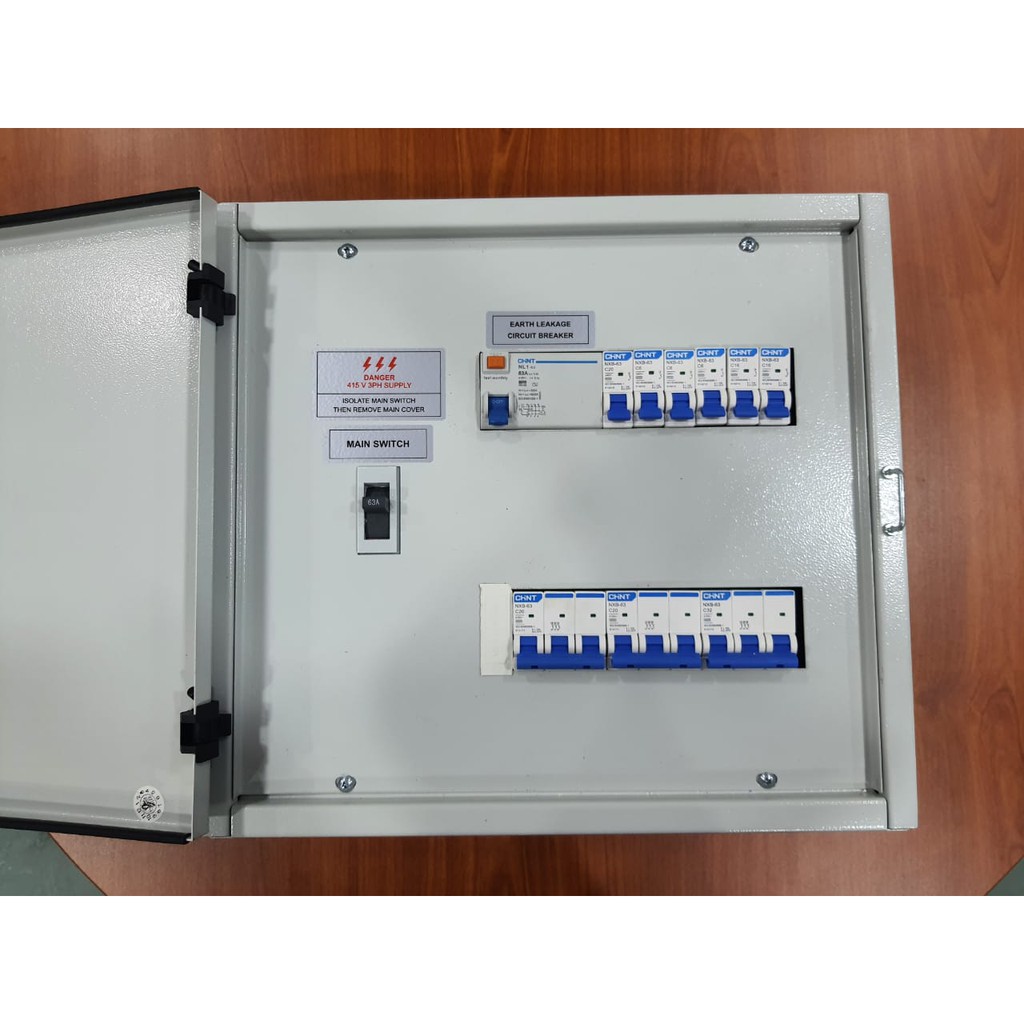 63A 3-Phase Power Distribution Board (DB) (Metal Enclosure), Size ...