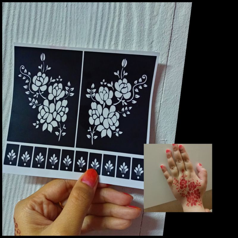 sticker inai budak 💕hello kitty/bunga💕 cantik dan mudah/readystok ...