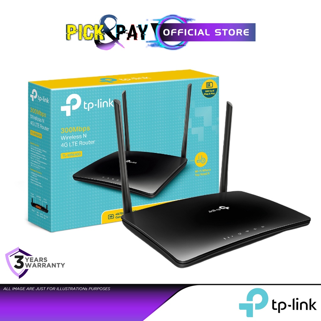 TP-Link TL-MR6400 3G/4G LTE Hotspot Wireless Router Modem SIM Card Slot ...