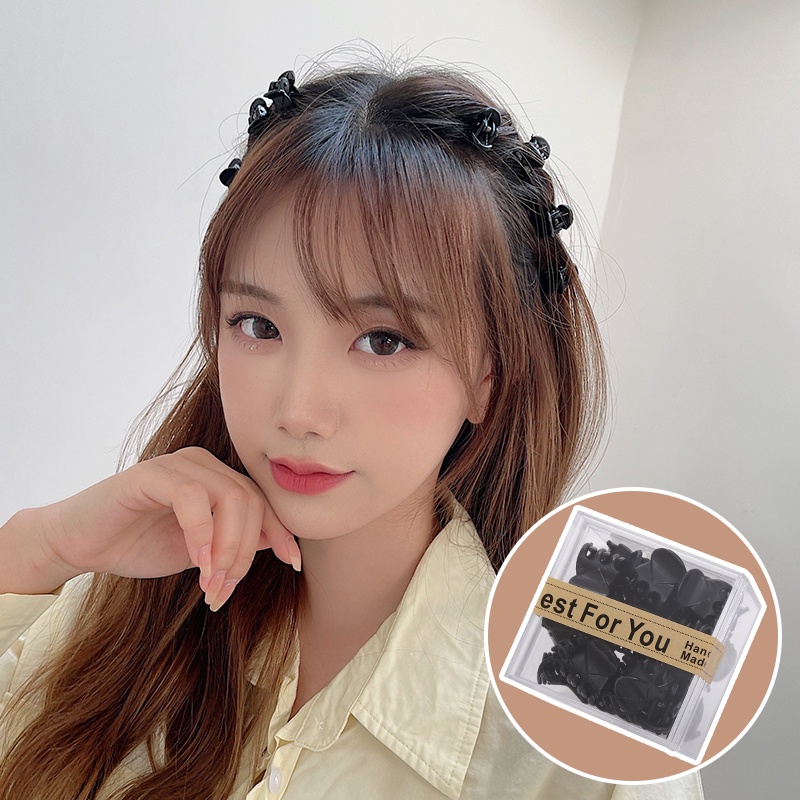 Simple black mini Hair Clip hair pin women | Shopee Malaysia
