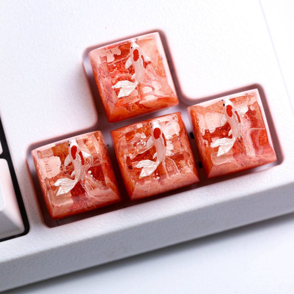 Colorful red koi fish keycaps for mechanical keyboards, SA profile ...