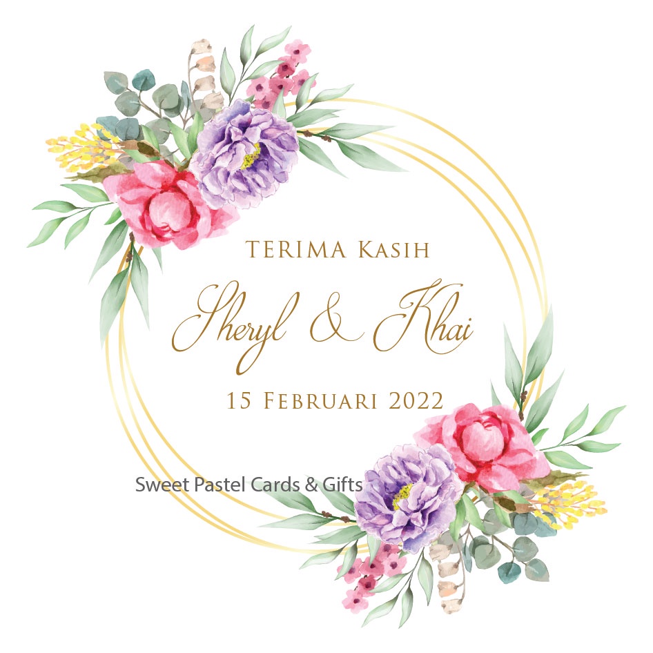 TQ STICKER DOOR GIFT NIKAH/KAHWIN/ TUNANG/AQIQAH (DESIGN13) Size:4/5/6 ...