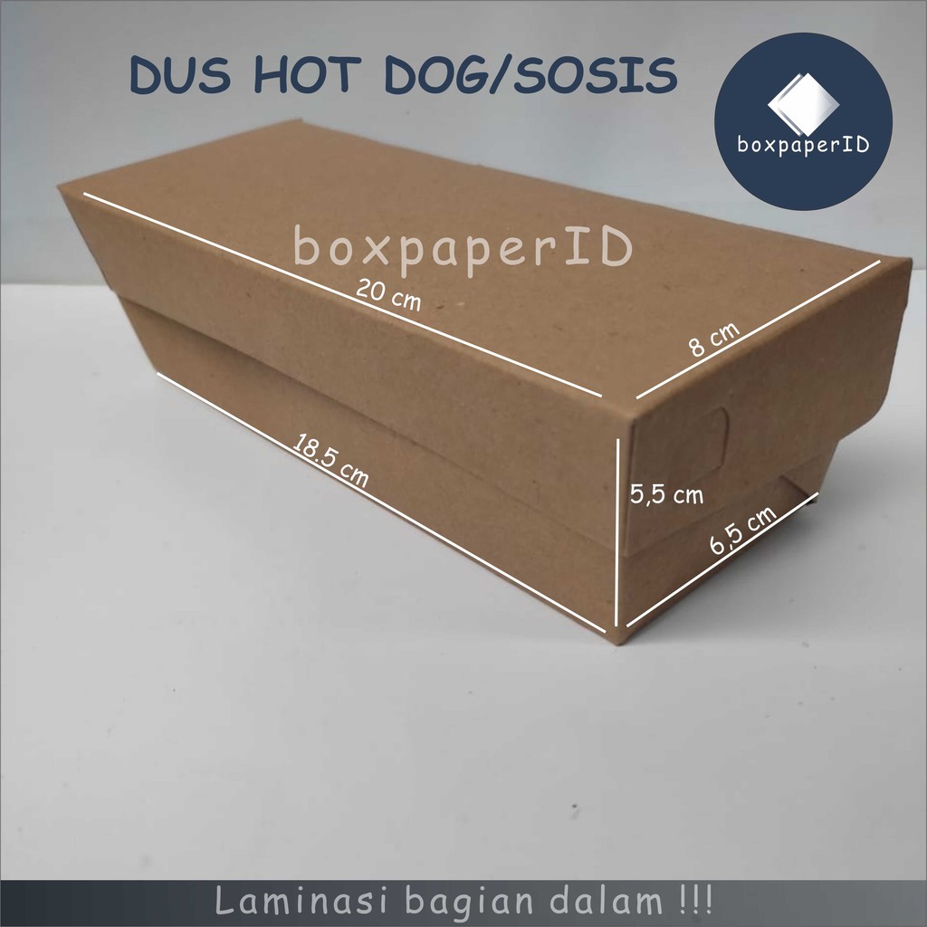 Box Hotdog Sate Paper Lunch box Laminated Paper Grilled Sausage Dimsum ...