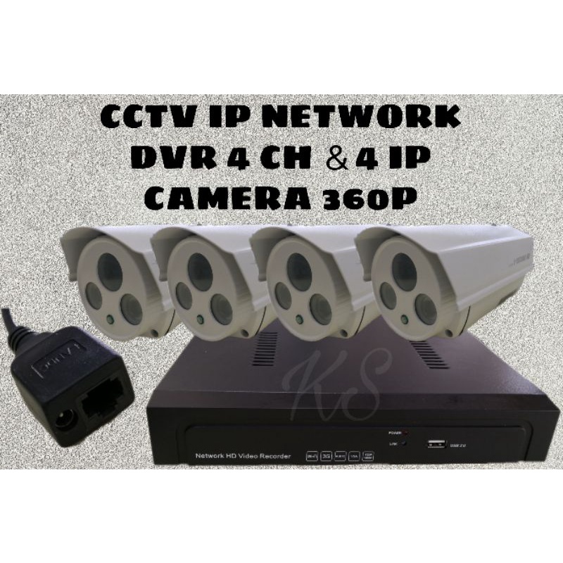 CLEAR STOCK !!! CCTV IP NETWORK NVR 4CH ＆4PCS IP CAMERA 360P | Shopee ...
