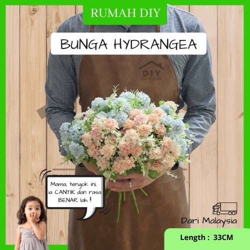 RUMAHDIY [1 bunch] Bunga Hydrangea Hiasan | Artificial Hydrangea Flower ...