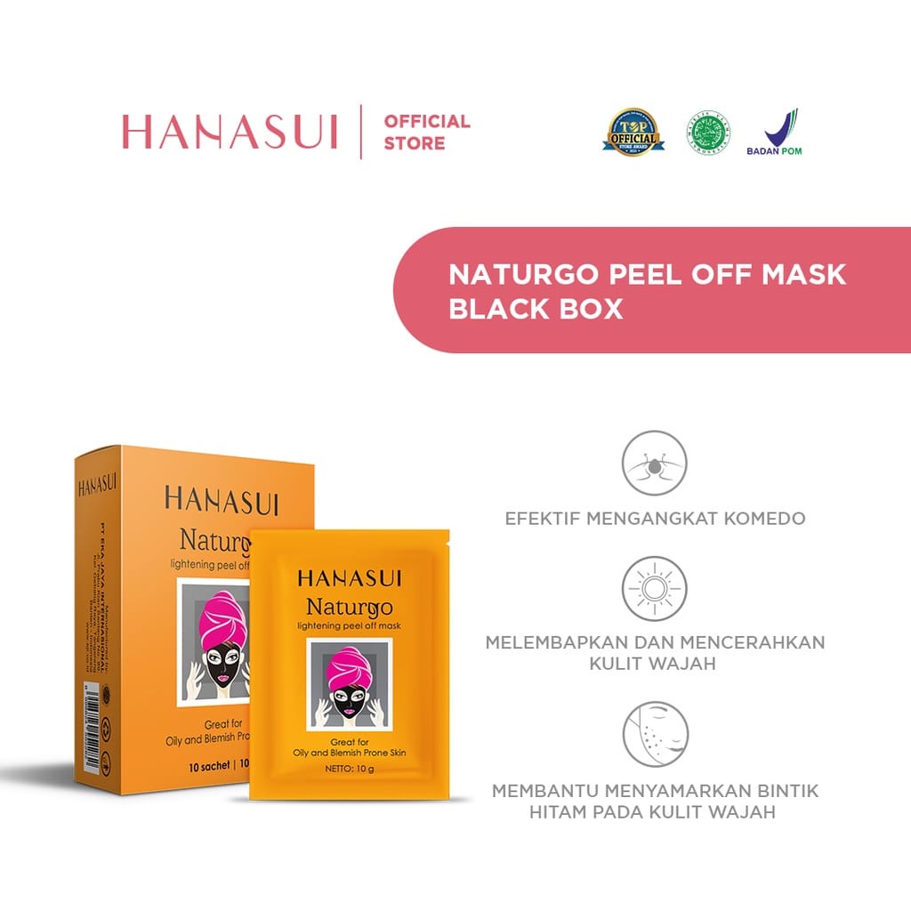 Hanasui - Peel Off Mask Naturgo Black - 1 box (10 Contents) | Shopee ...
