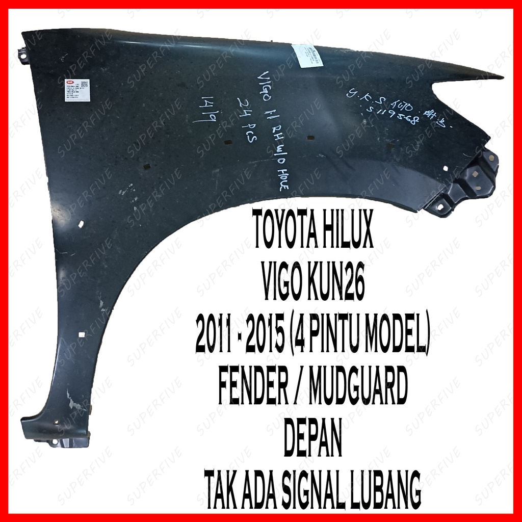 TOYOTA HILUX VIGO KUN26 4DOOR (2011 - 2015) FRONT FENDER / MUDGUARD ...