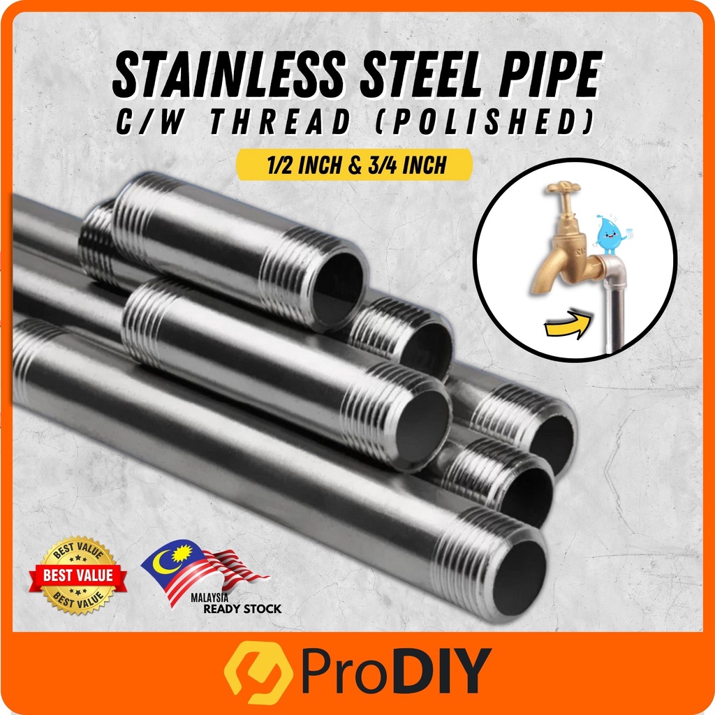 Stainless Steel Pipe Connector Water With Thread Pipe Extension ...
