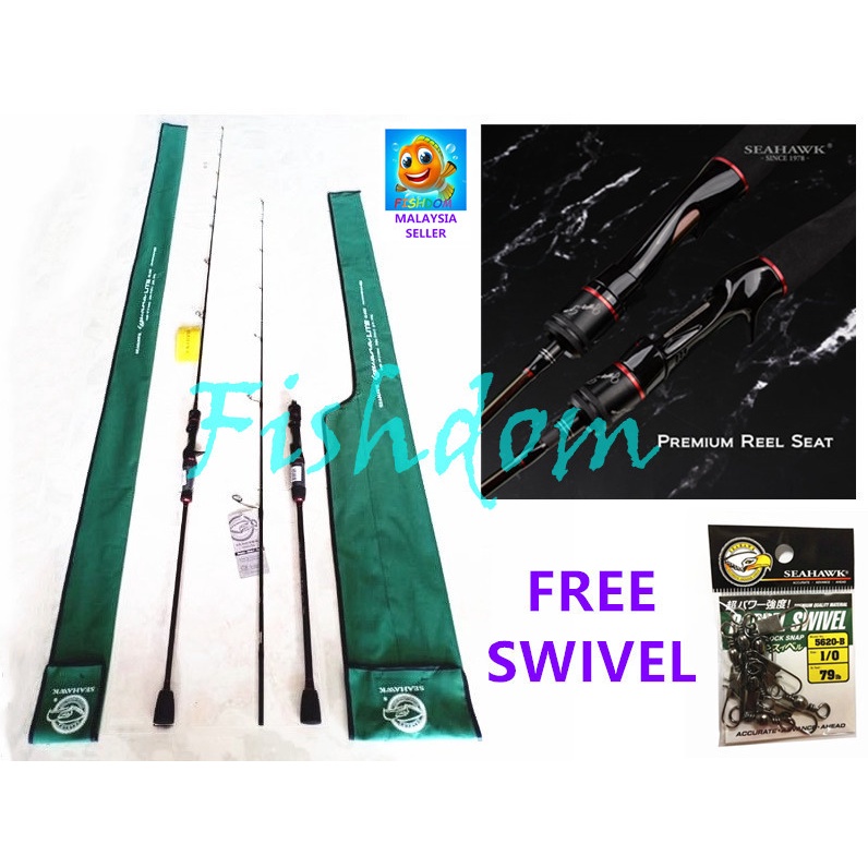 FISHDOM TERBARU SEAHAWK IGUANA LITE LIGHT JIGGING FISHING ROD ONE PIECE ...