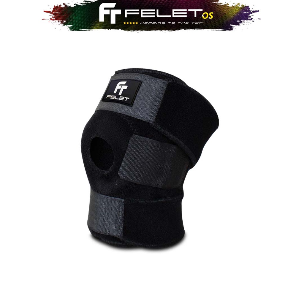 FELET Full Elastic Knee Support 0635 Adjustable (One Piece)- Black ...