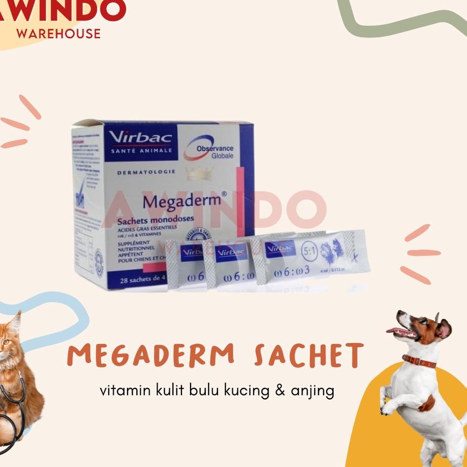 Megaderm SACHET 4ml - Virbac Vitamin Medicine for Cat Dog Skin Fur 4ml ...