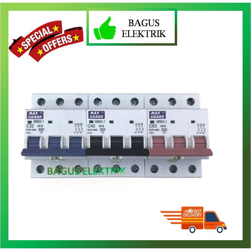 MAXGUARD 3P MCB 6KA 32A/40A/63A MINIATURE CIRCUIT BREAKER SIRIM ...