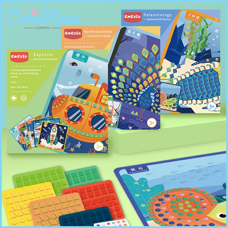 Cutiehaus Children Creative Art Craft 3D Diamond EVA Stickers Kids DIY ...