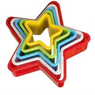 Star Nesting Plastic Cookie Cutter Set of 5 Christmas Cookie Cutter ...