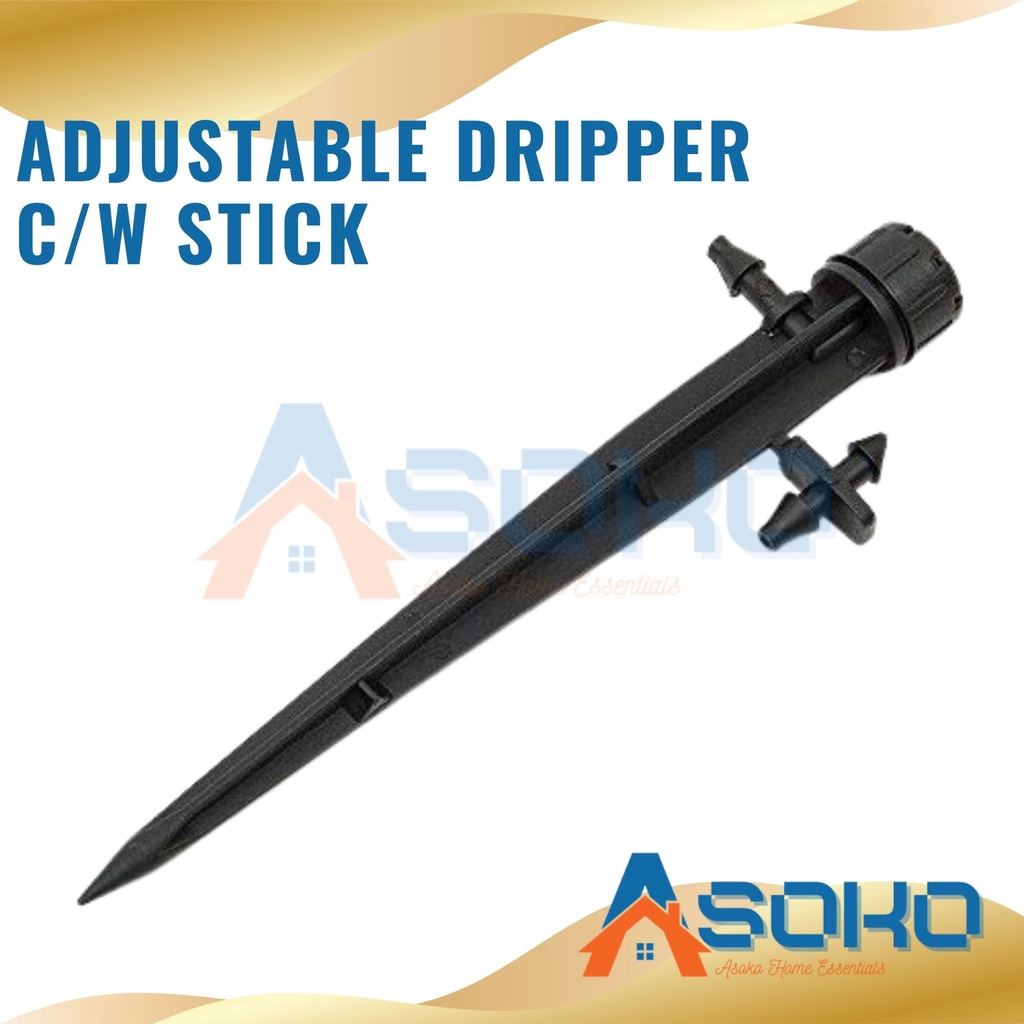 ASOKO Adjustable dripper bubbler C/W stick + Nipper 3mm/5mm, Water ...