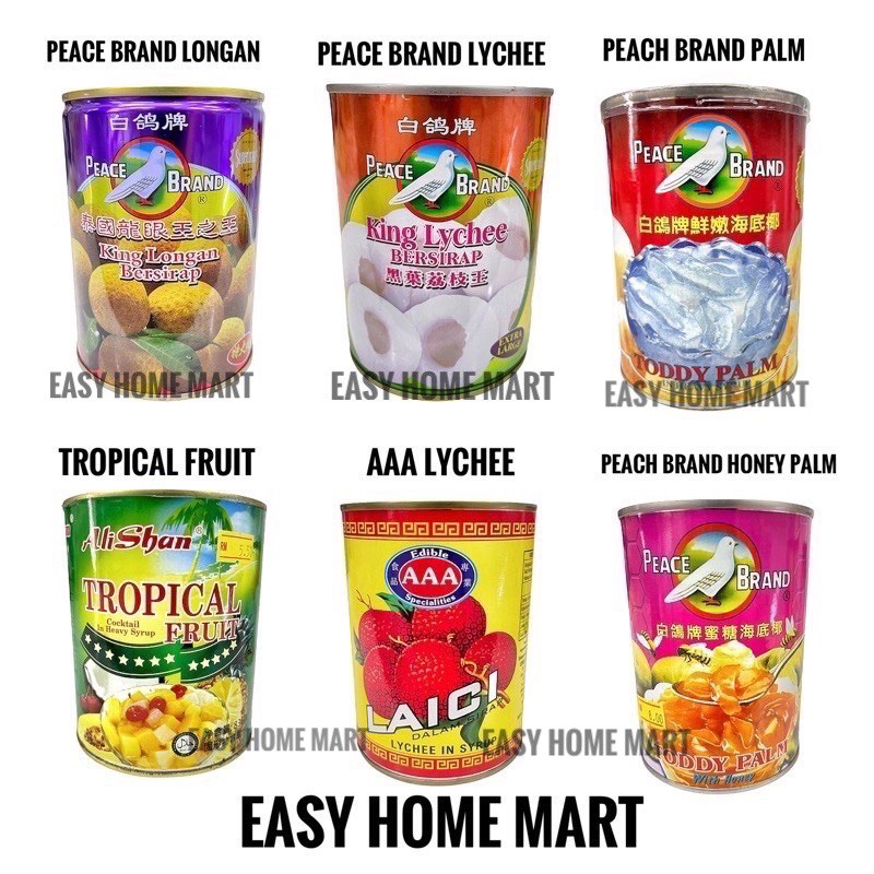 白鸽牌 Peace Brand Longan / Lychee / Palm / AAA Lychee / Tropicana Fruit ...