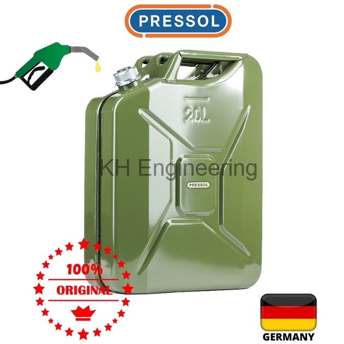 Pressol Germany 20 Litre Army Jerry Can Fuel Tank Tong Minyak Petrol ...