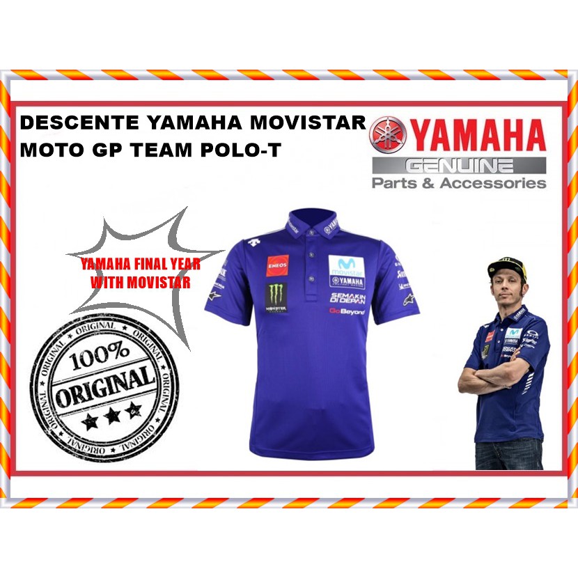 2018 Yamaha Movistar MotoGP Factory Racing Blue Men's Polo Shirt by ...