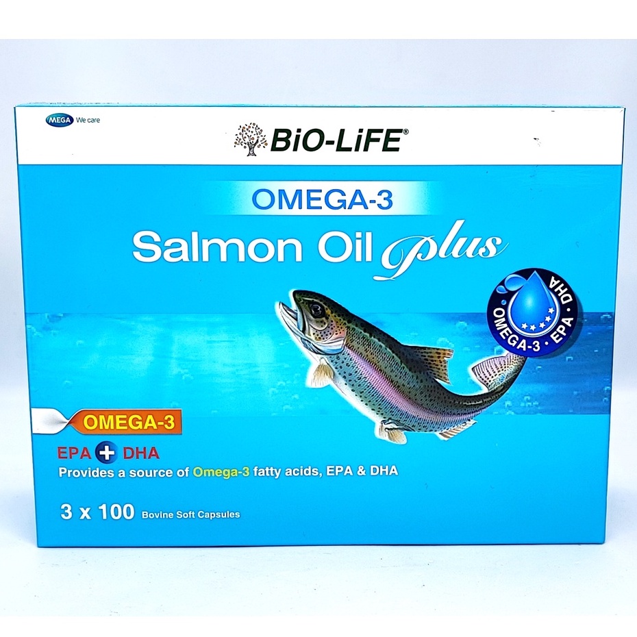BiO-LiFE Omega-3 Salmon Oil plus 3 x 100 bovine soft capsules (For ...