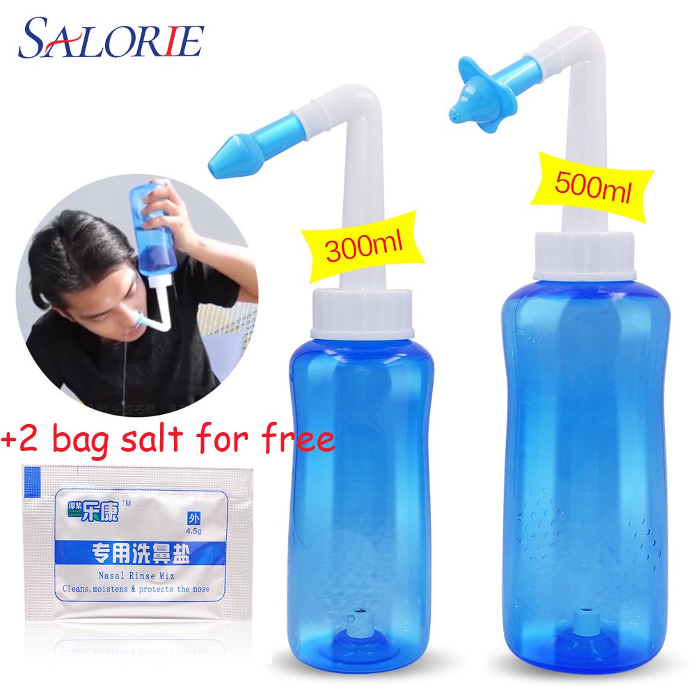 Salorie Nasal Wash Bottle Neti Pot With Physiological Wash Salt Nose ...