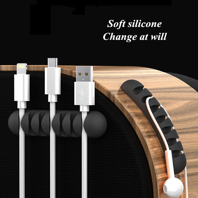 Silicone seven-hole cable organizer, electronic storage device, desktop ...