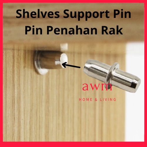 AWM Shelves Support Pin Shelf Support Nut Pin Rak Stud 层板钉 Harga untuk ...