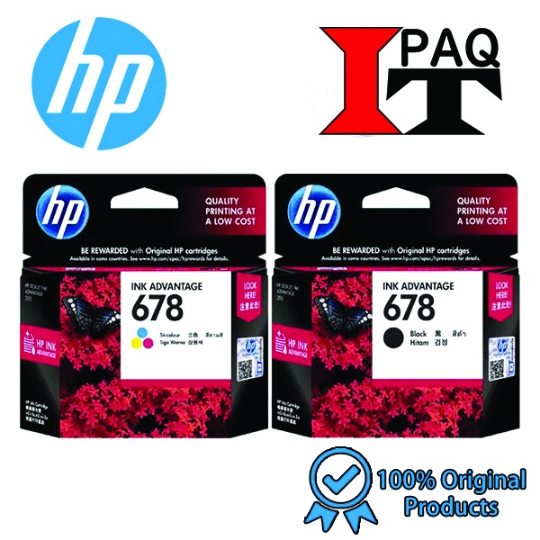HP 678 Black/Color Original Ink Advantage Cartridge (CZ107AA/CZ108AA ...