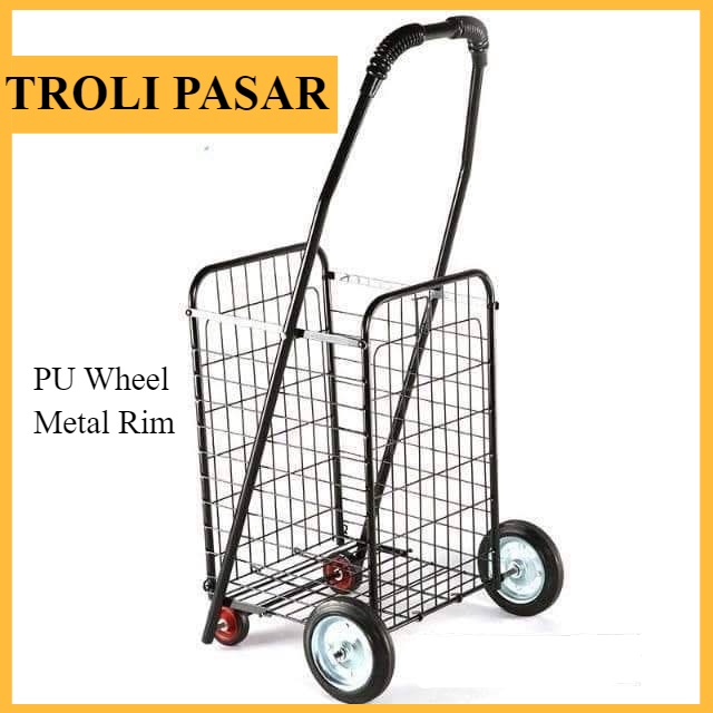 Troli Pasar Boleh Lipat Troli Barang Dapur Market Trolley Shopping ...