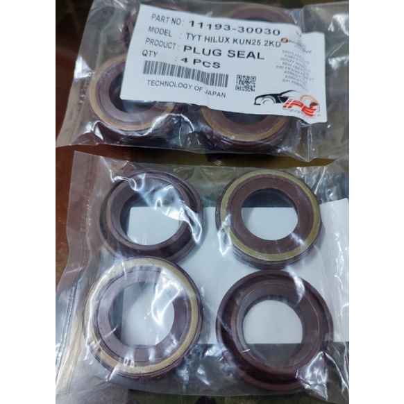 toyota HILUX KUN25 KUN26 KDH200 KDN165 plug seal 11193-30030 4pcs ...