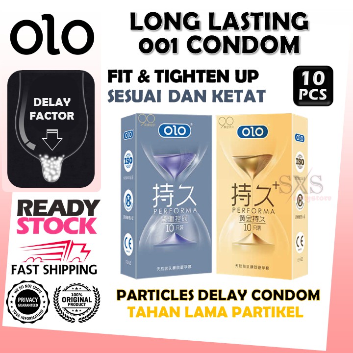 OLO Condom 10pcs Long Lasting Ultra Thin Delay Time Condom Kondom Nipis Tahan Lama Condoms Delay ...