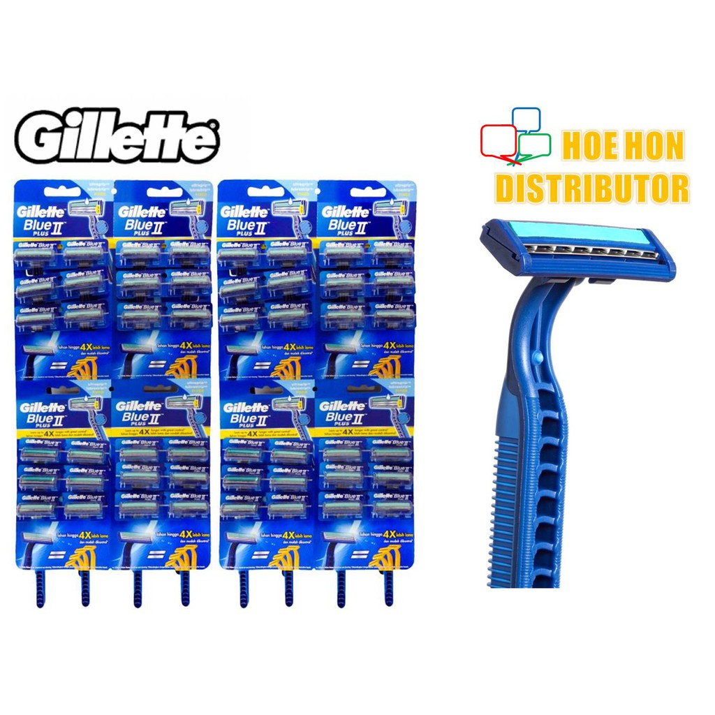 Gillette Blue II / Blue 2 Plus Disposable Razor 1 unit (ORIGINAL) Pisau ...