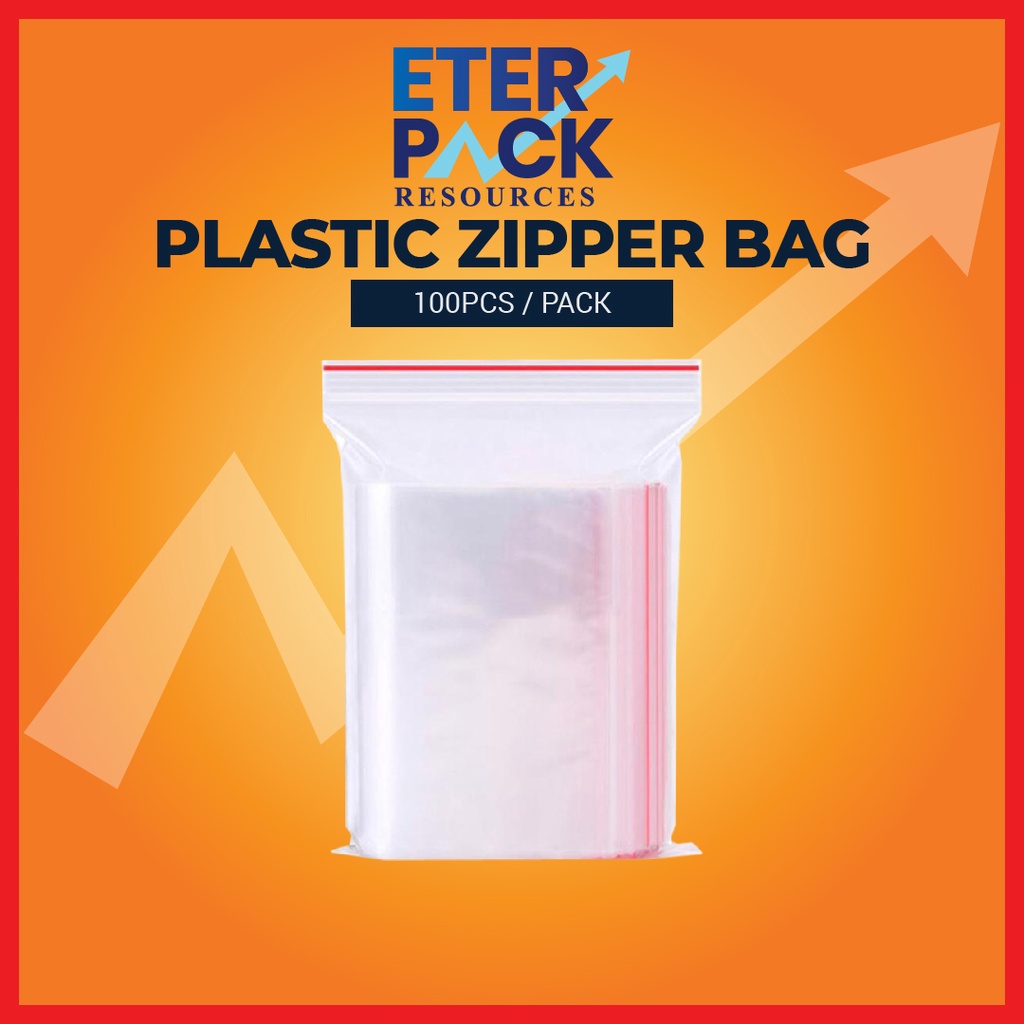 200/100pcs Plastic Zipper Bag Zip Lock Bag Transparent Plastic Bag ...