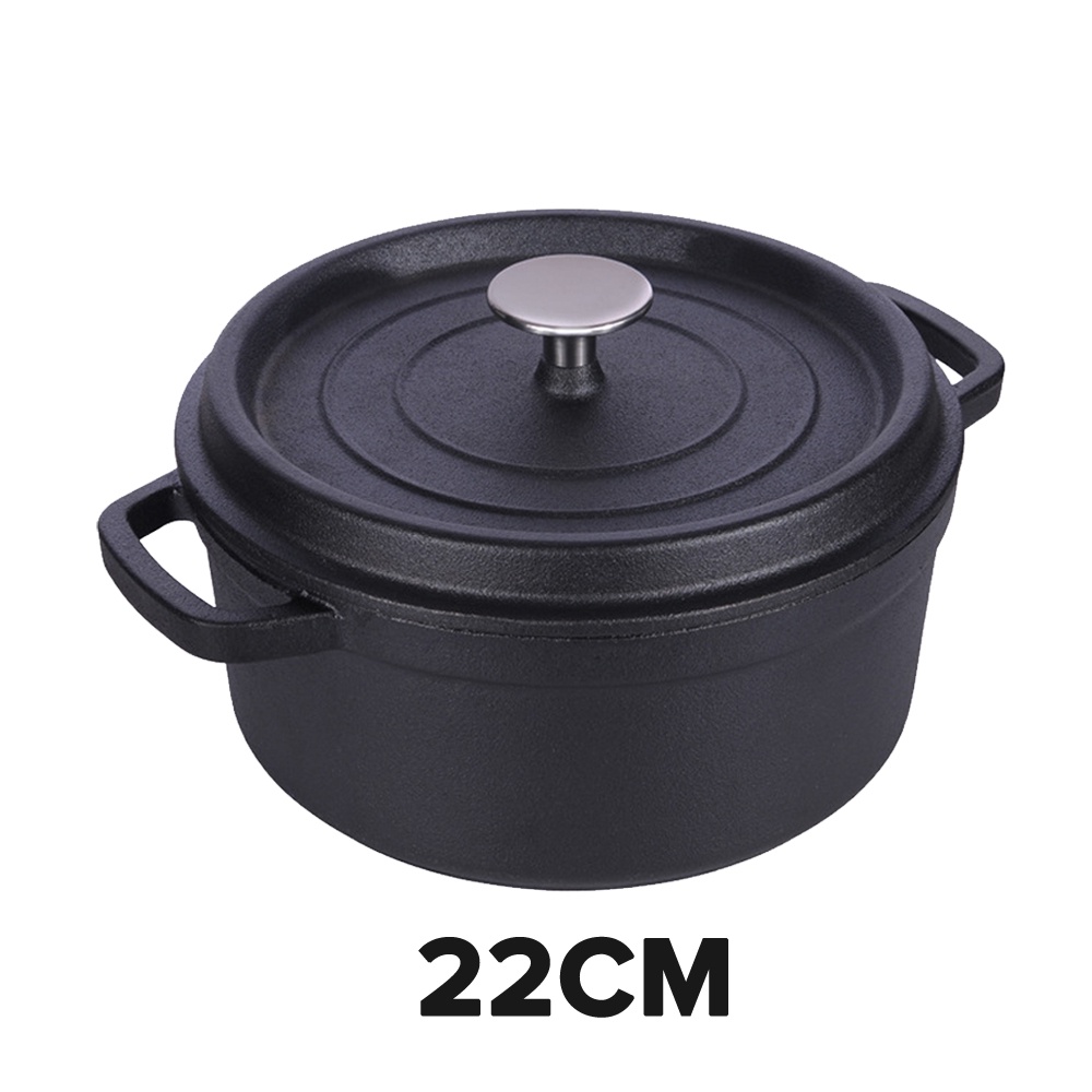 ZPLUS Cast Iron Dutch Oven Campfire Cooking Soup Pot Casserole 20cm ...