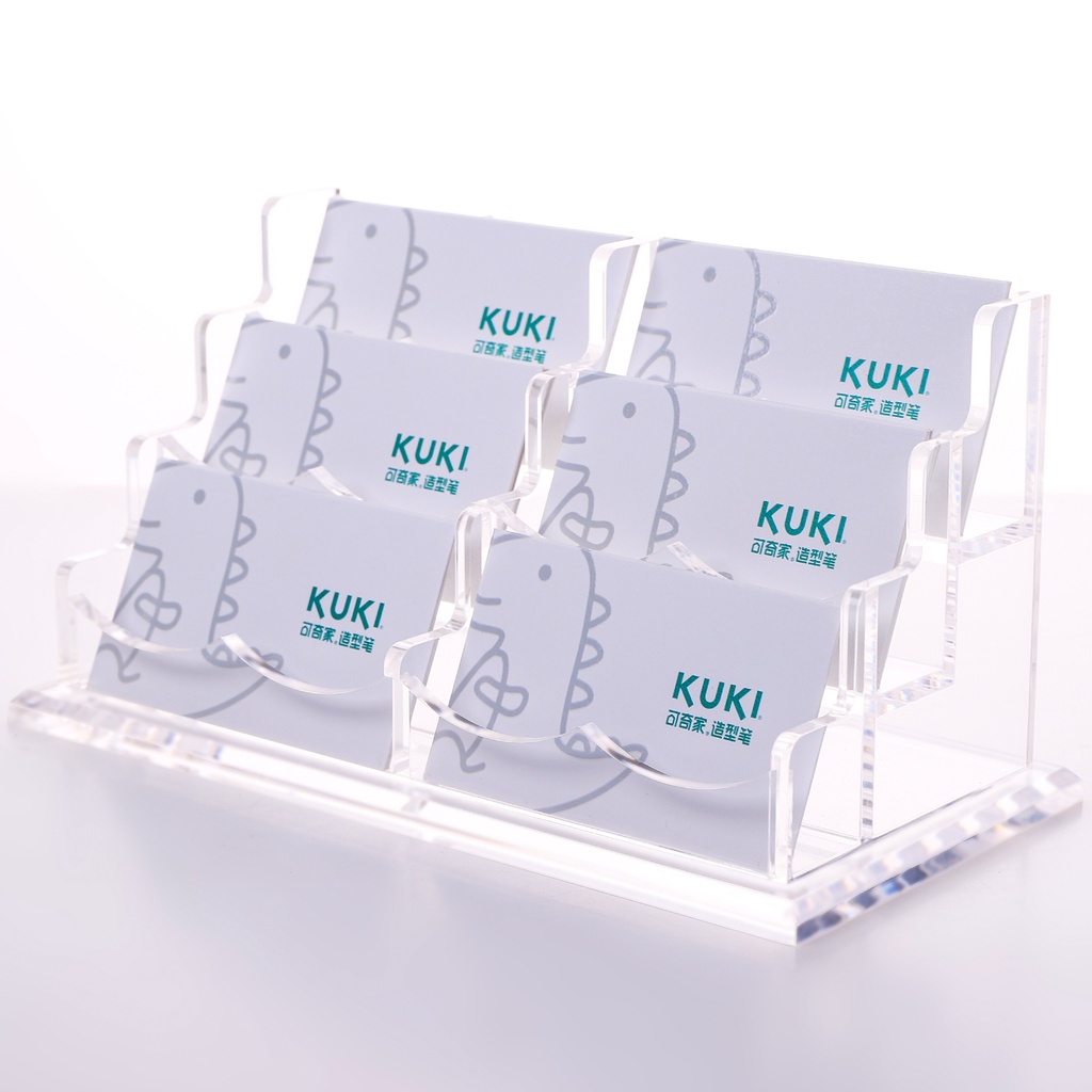 Clear Horizontal Business Card Holder Stand for Desk, Acrylic Desktop ...