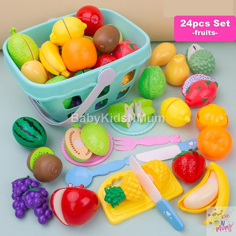 Cutting Play Food Pretend Play Set Toy Early Learning Educational Food ...