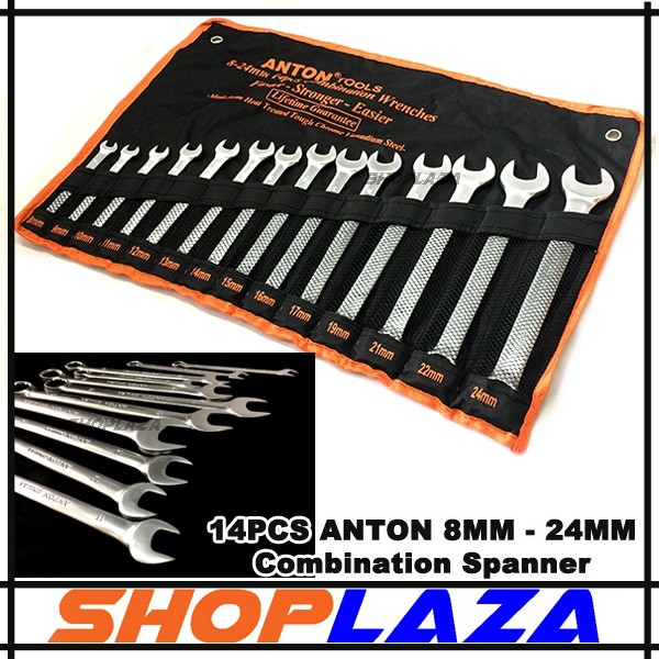 [ READY STOCK ] Anton 14PCS Combination Spanner Wrench Tools Socket Set ...